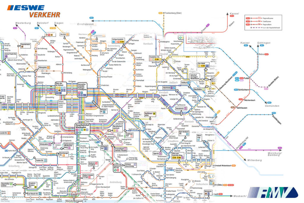 Netzplan von RMV und ESWE Verkehr - Wiesbaden lebt